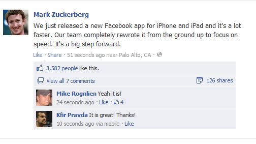 Facebook App For Ios To Receive Update